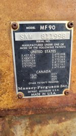 MF 90 seial number. | Yesterday's Tractors Forums